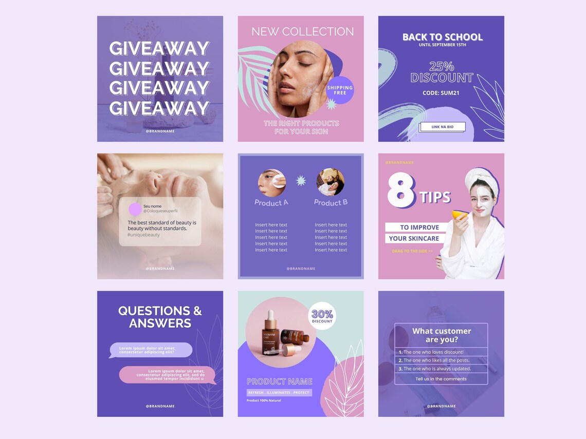 INSTAGRAM TEMPLATE, Social Media Posts Stories Canva, Unique Modern ...