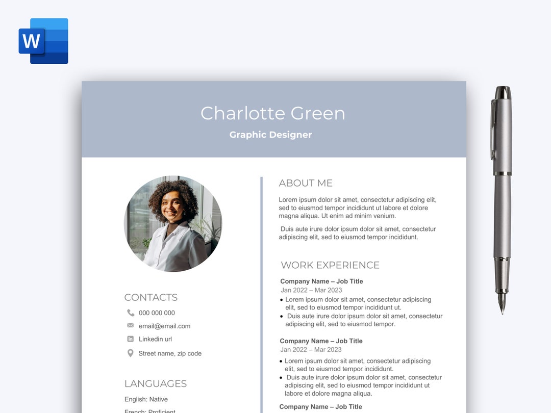 Cv Template RESUME TEMPLATE Cv Design Word Resume With - Etsy UK