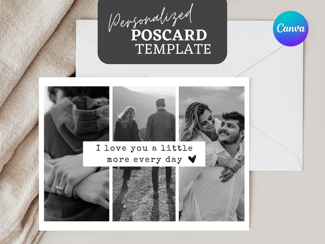 PERSONALIZED POSTCARDS, Printable Postcards, Love Couple Post Cards ...