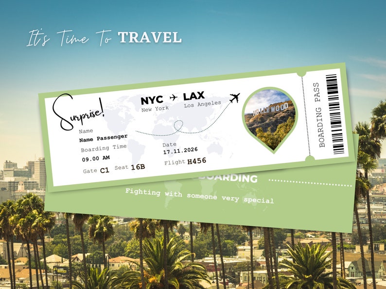 Editable and Customizable Boarding Pass TICKETS POSTCARD TEMPLATE Canva ...