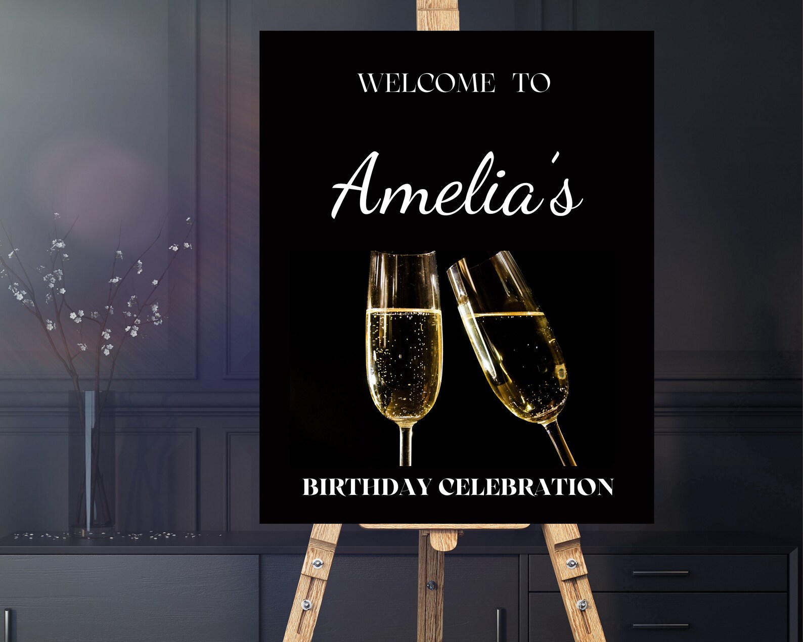 Editable Woman's Birthday Welcome Sign Template - Etsy