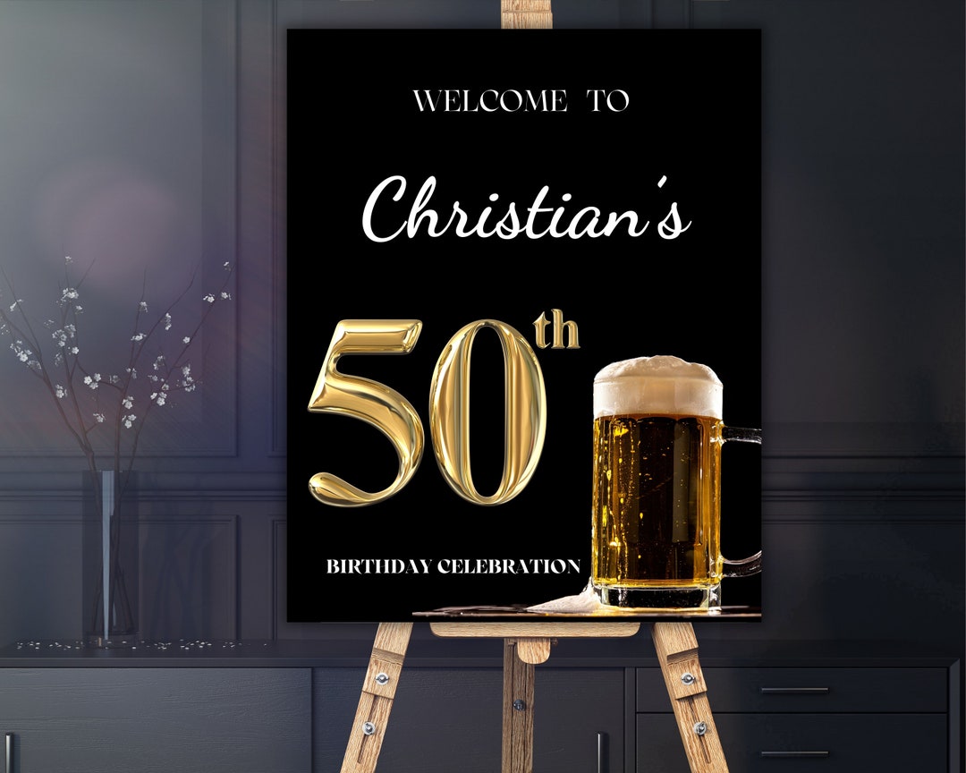 Editable Men'sbirthday Welcome Sign Template - Etsy