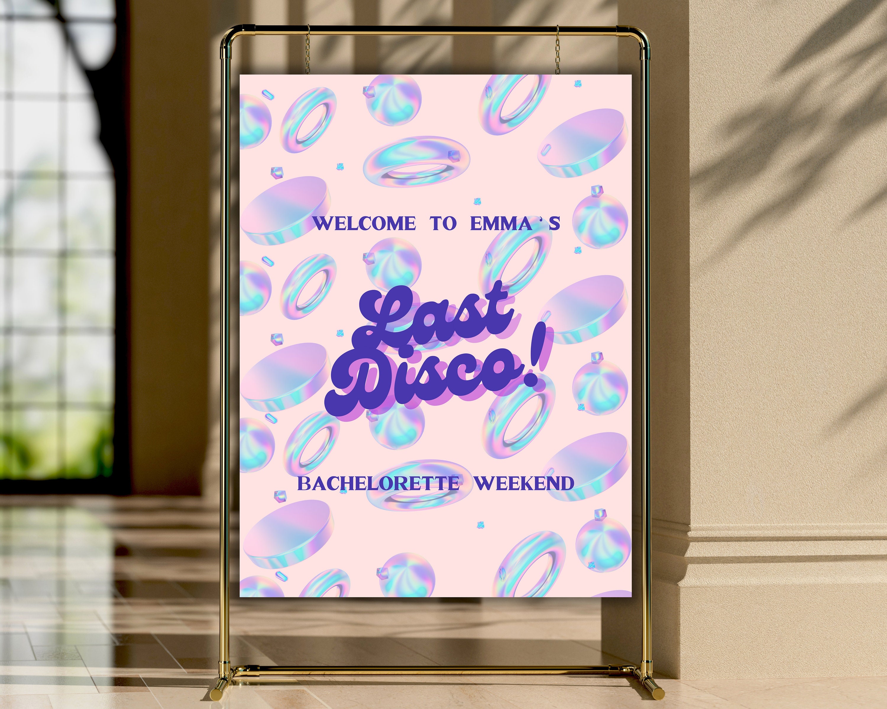 Editable Welcome Sign Last Disco Bachelorette Party Template Welcome ...