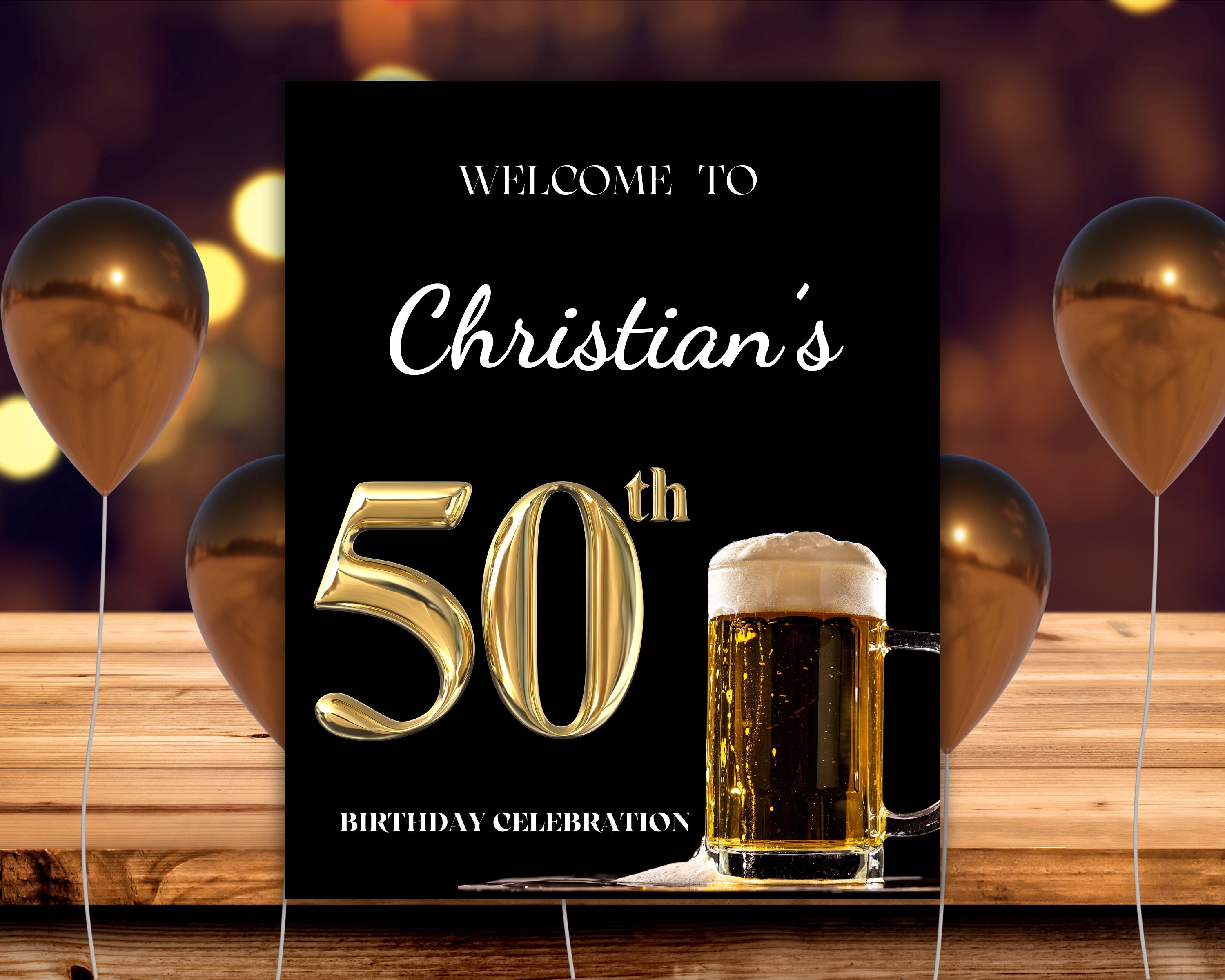 Editable Men'sbirthday Welcome Sign Template - Etsy