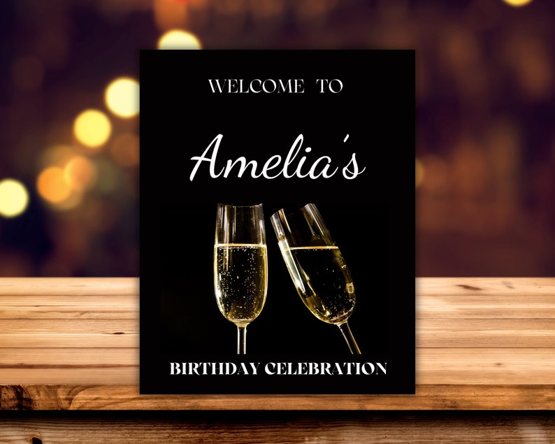 Editable Woman's Birthday Welcome Sign Template - Etsy