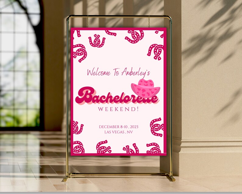 Editable Welcome Sign Last RODEO Bachelorette Party Template Welcome ...