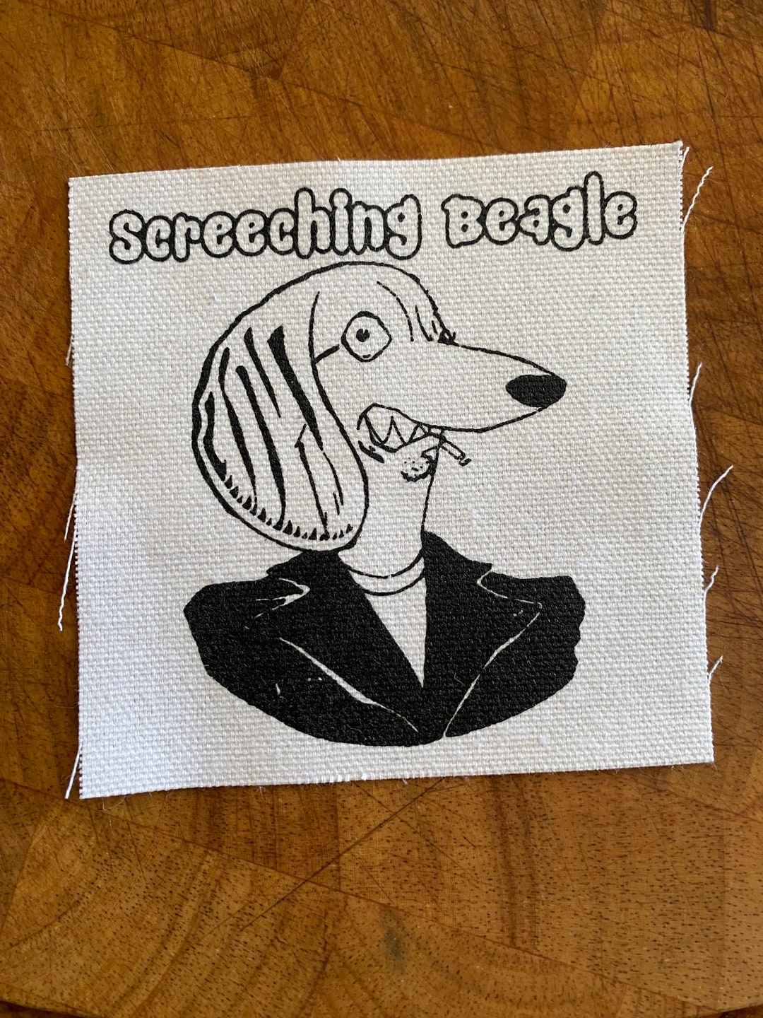Screeching Beagle Punk Rock Dog Canvas Patch - Etsy