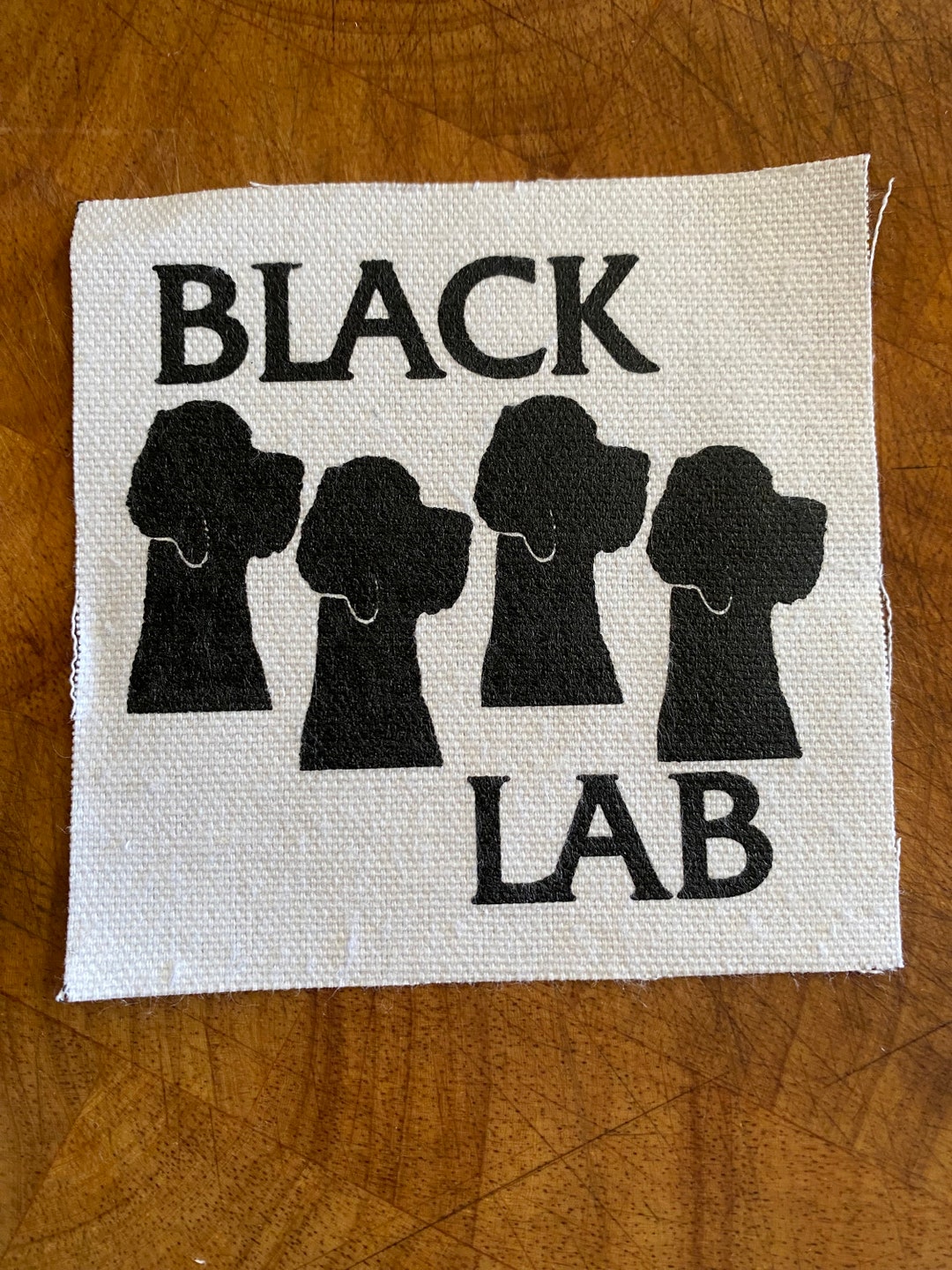 Black Lab Punk Rock Dog Canvas Patch - Etsy