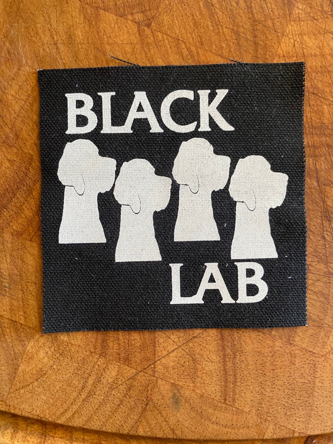Black Lab Punk Rock Dog Canvas Patch - Etsy
