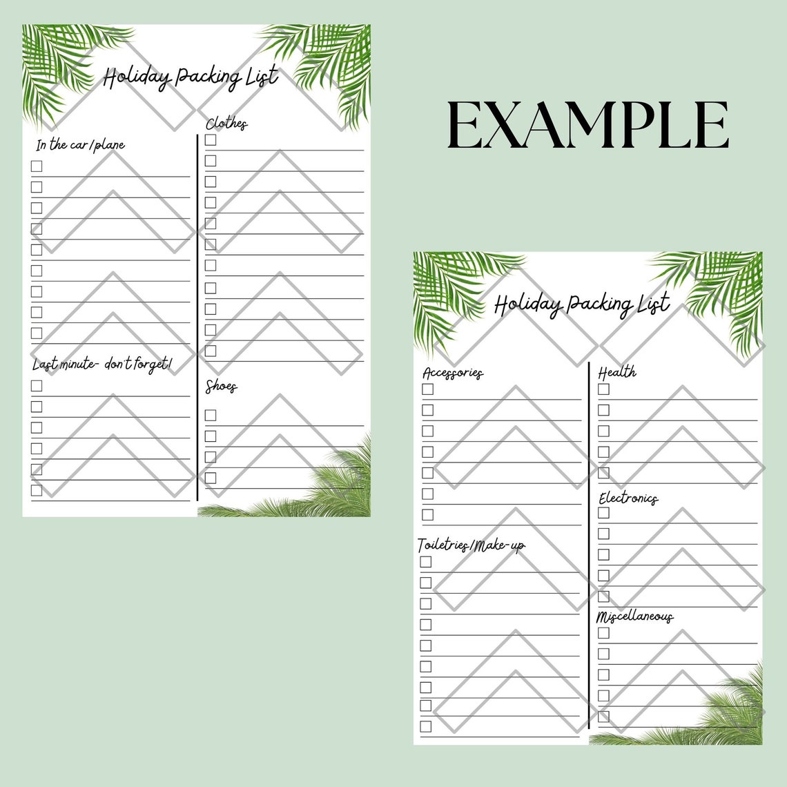 Holiday Packing List Template, Digital Download, Beach Theme, A4 PDF ...