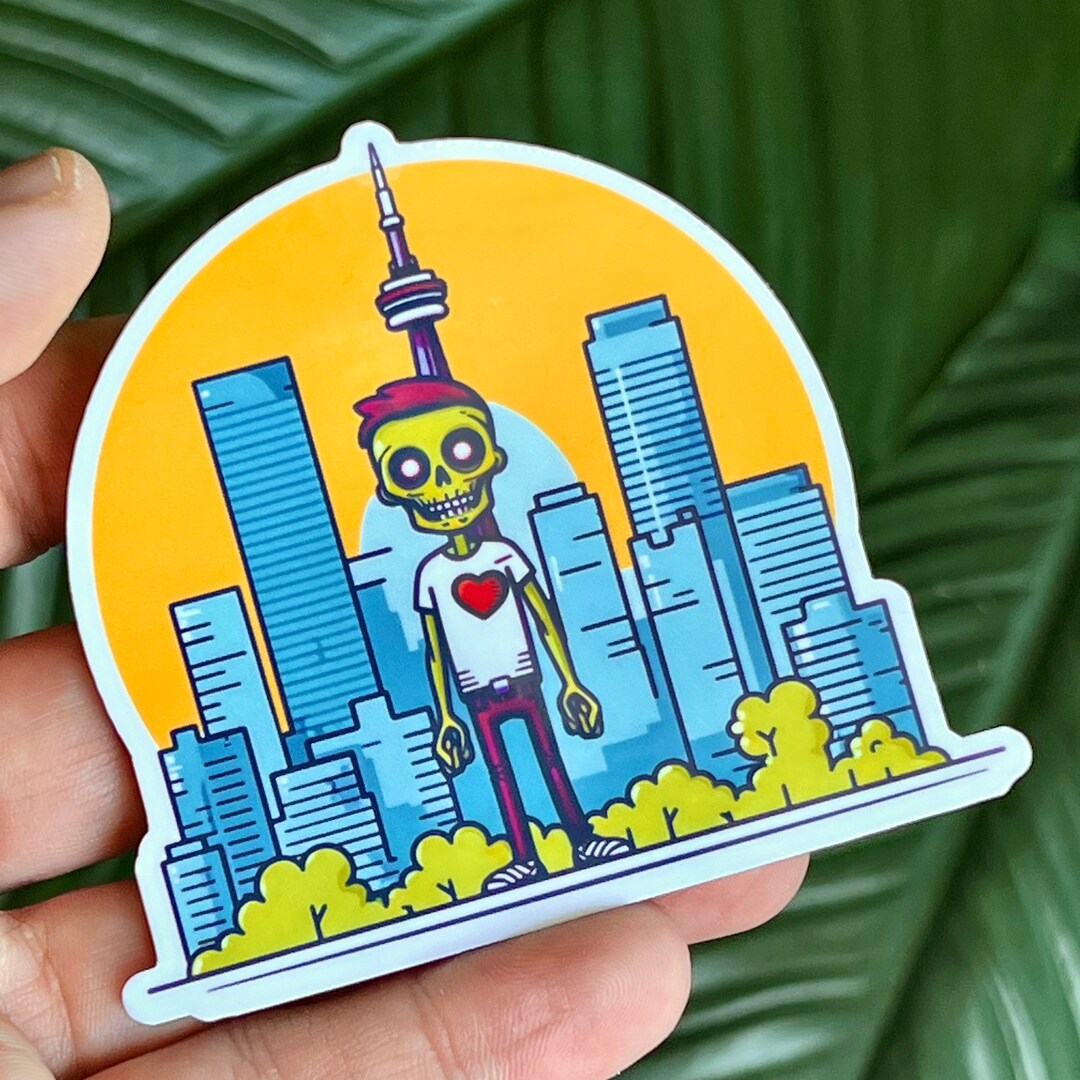Toronto Zombie Vinyl Sticker Love Zombie CN Tower Zombie Sticker ...