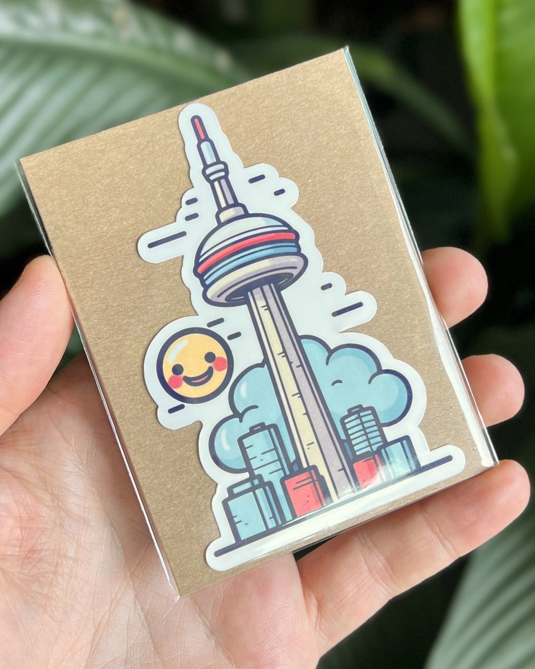 Toronto Souvenir CN Tower Sticker. Cute Vinyl Sticker Smiling Sun ...