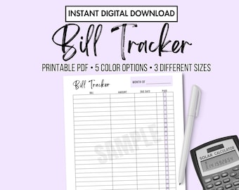 Monthly Budget Planner PDF, Digital Download, Expense Tracker, US ...
