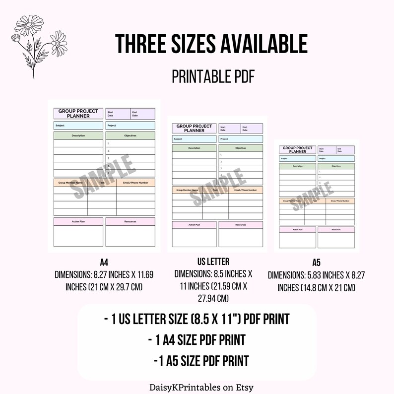 Group Project Planner Digital Download, School Study Organizer, College ...