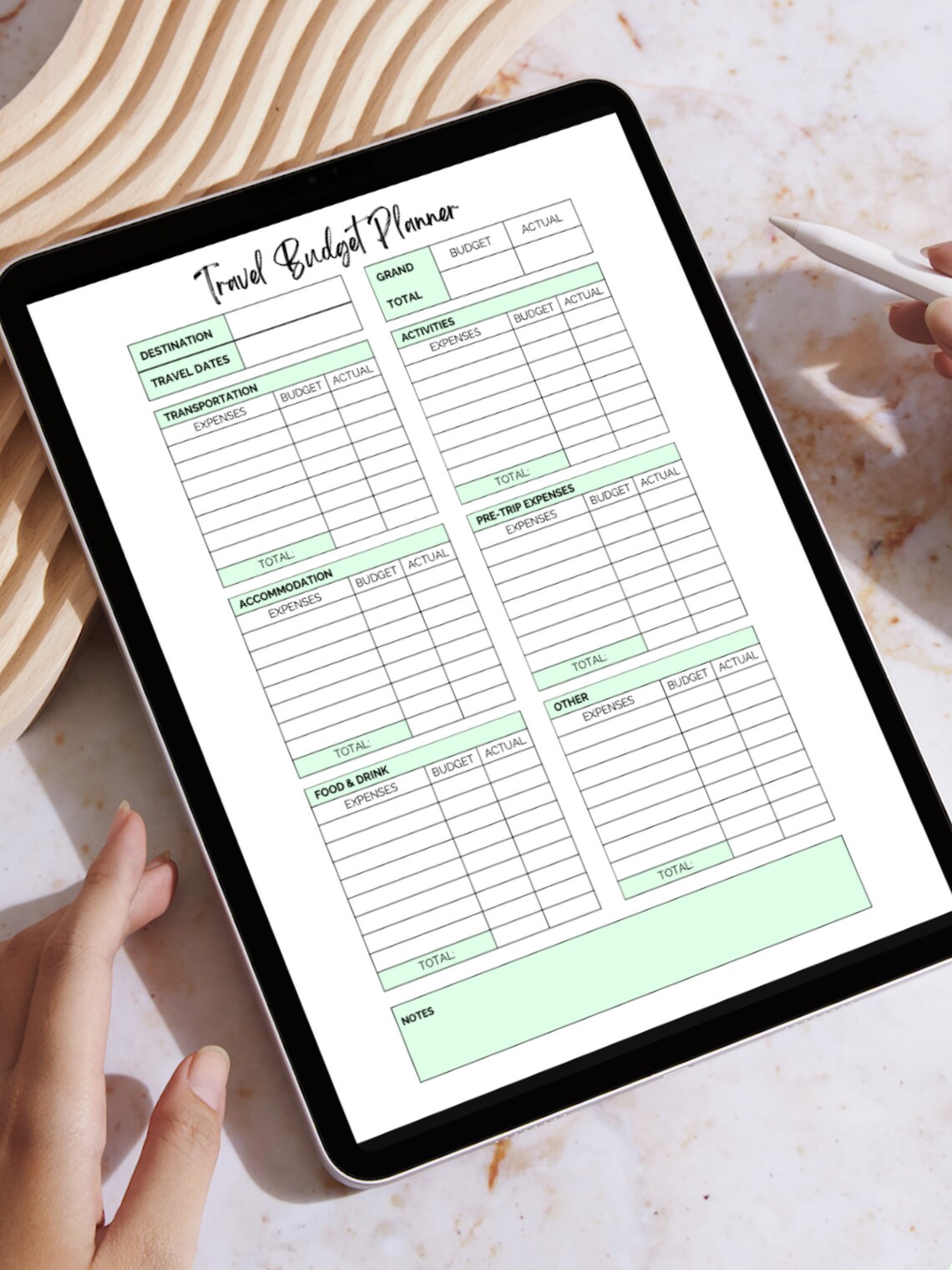 Travel Budget Planner Digital Download Printable PDF, Vacation Budget ...