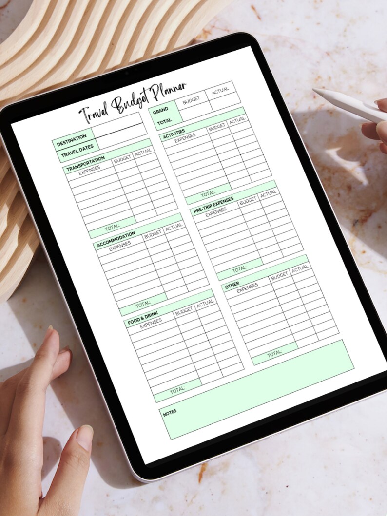 Travel Budget Planner Digital Download Printable PDF, Vacation Budget ...