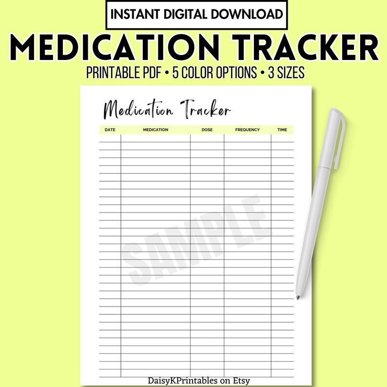 Medication Tracker Printable, Medication Log, Medicine Tracker ...