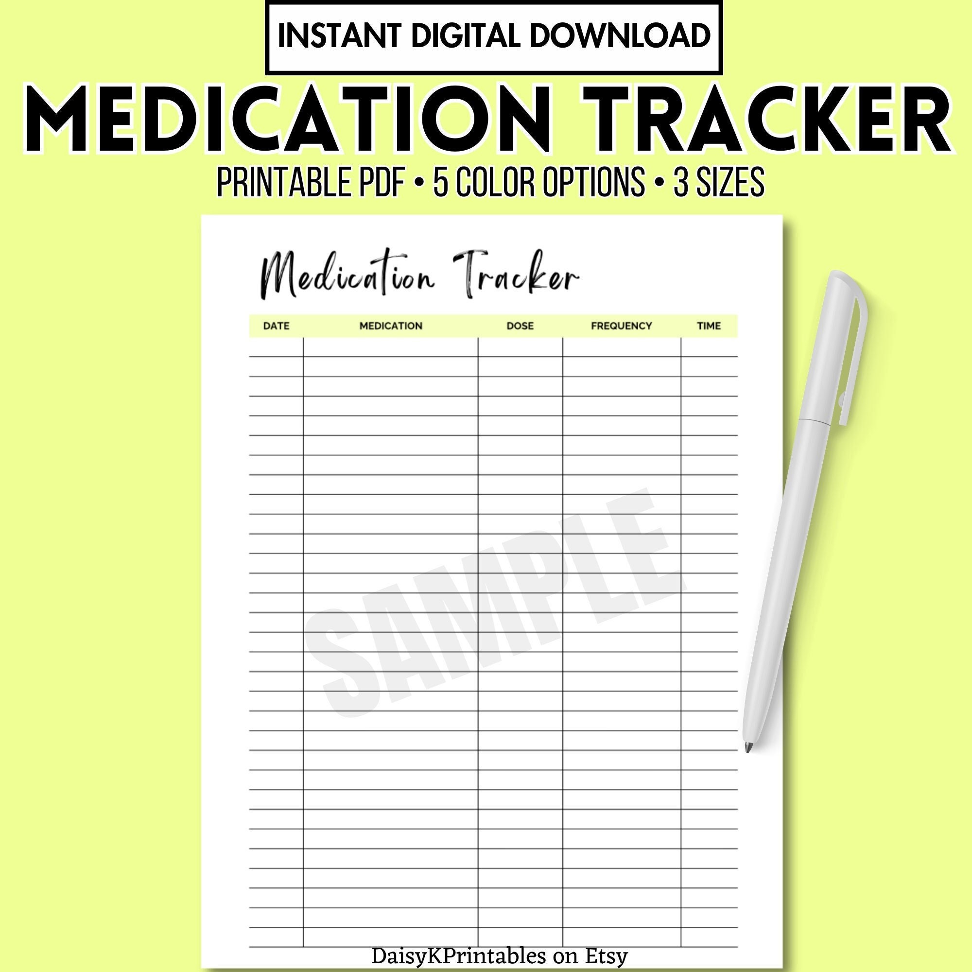 Medication Tracker Printable, Medication Log, Medicine Tracker ...