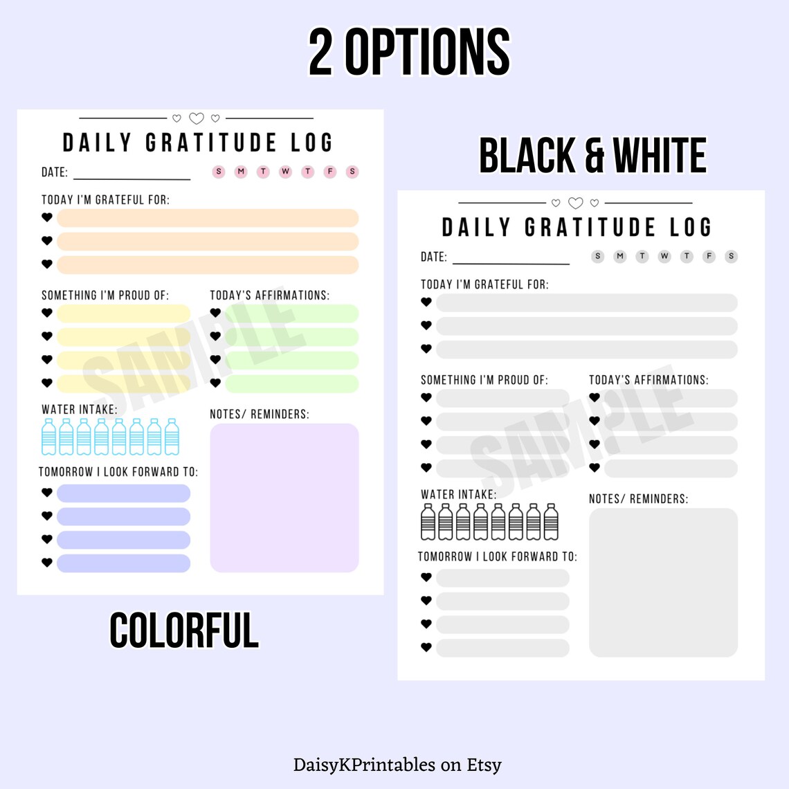 Daily Gratitude Log, Gratitude Journal Digital Download PDF ...