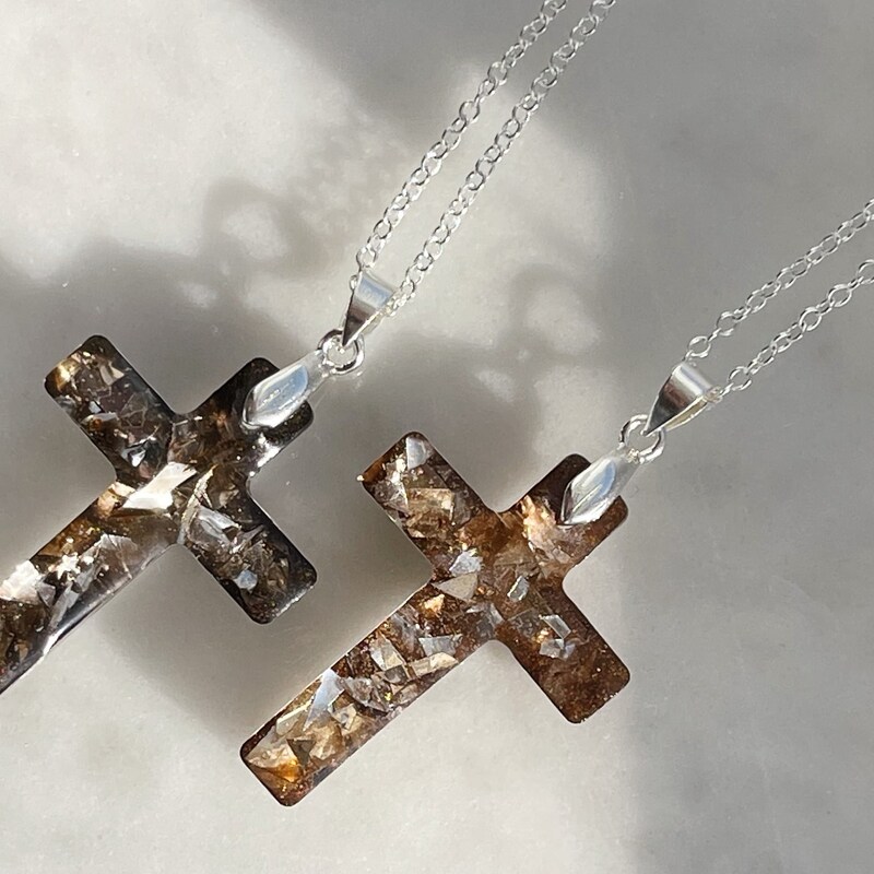 Resin Cross Necklace - Etsy
