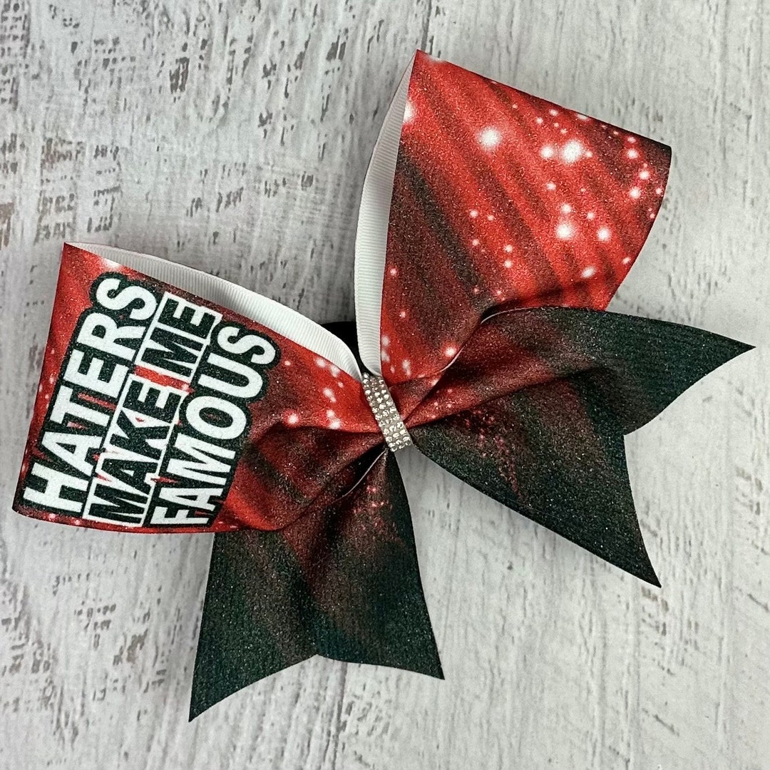 Haters Make Me Famous Cheer Bow: Glitter Rhinestone Hair Bow - Etsy