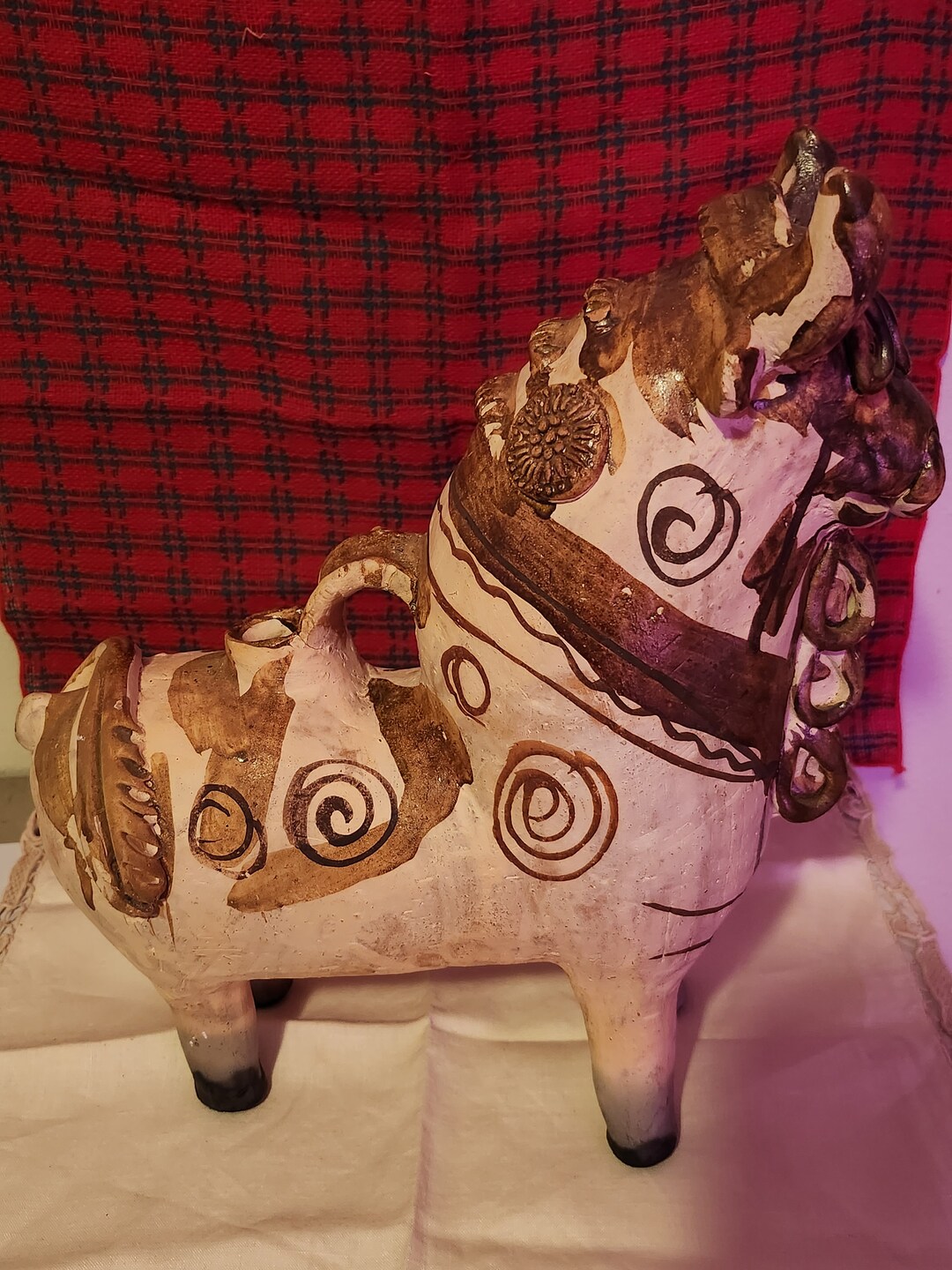 Torito De Pucará Painted Terracotta Peruvian Bull Sculpture - Etsy