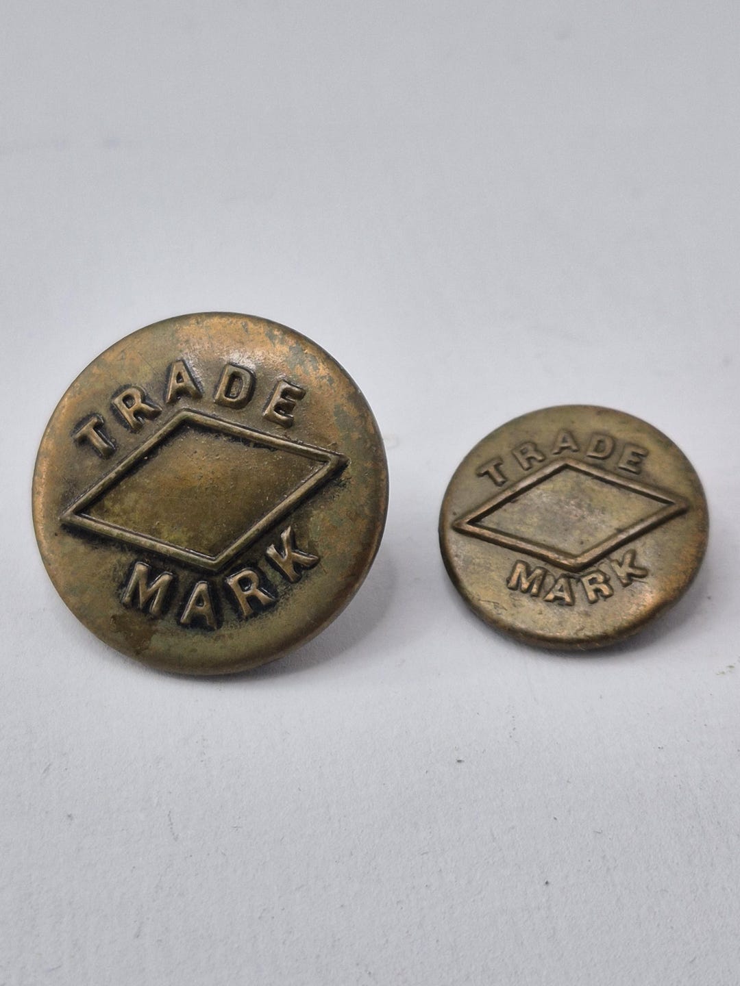 Pair of Antique Wobble Shank Brass Buttons Marked " Trade Mark" - Etsy