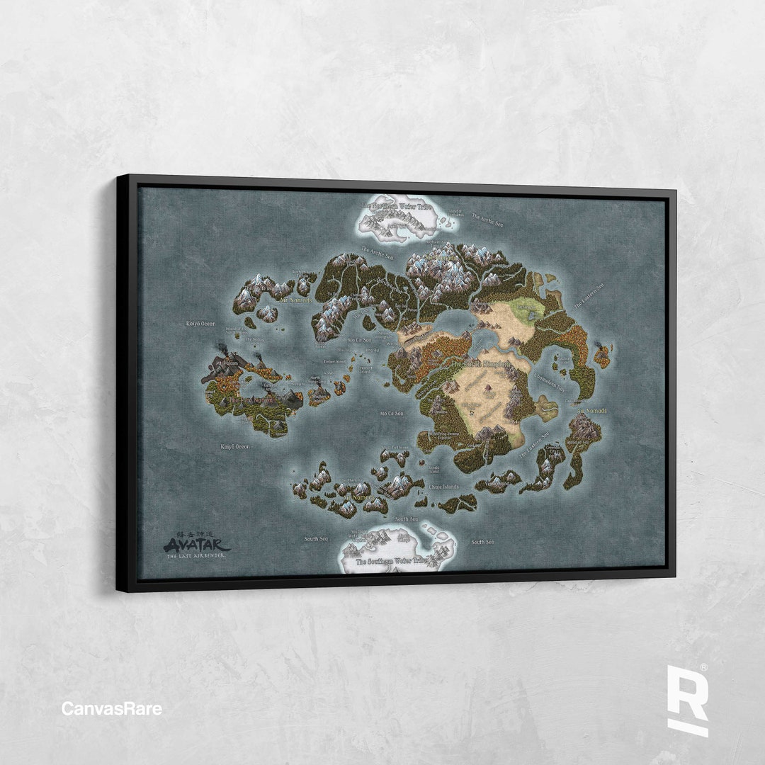 Map of Avatar: the Last Airbender Avatar World Map Canvas - Etsy