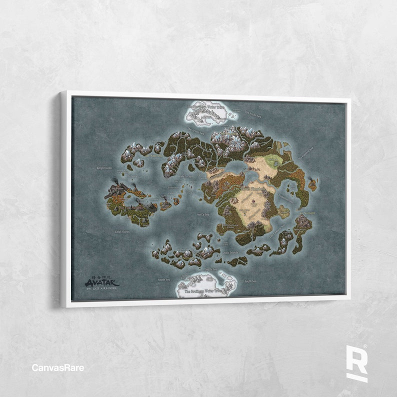 Map of Avatar: the Last Airbender Avatar World Map Canvas - Etsy