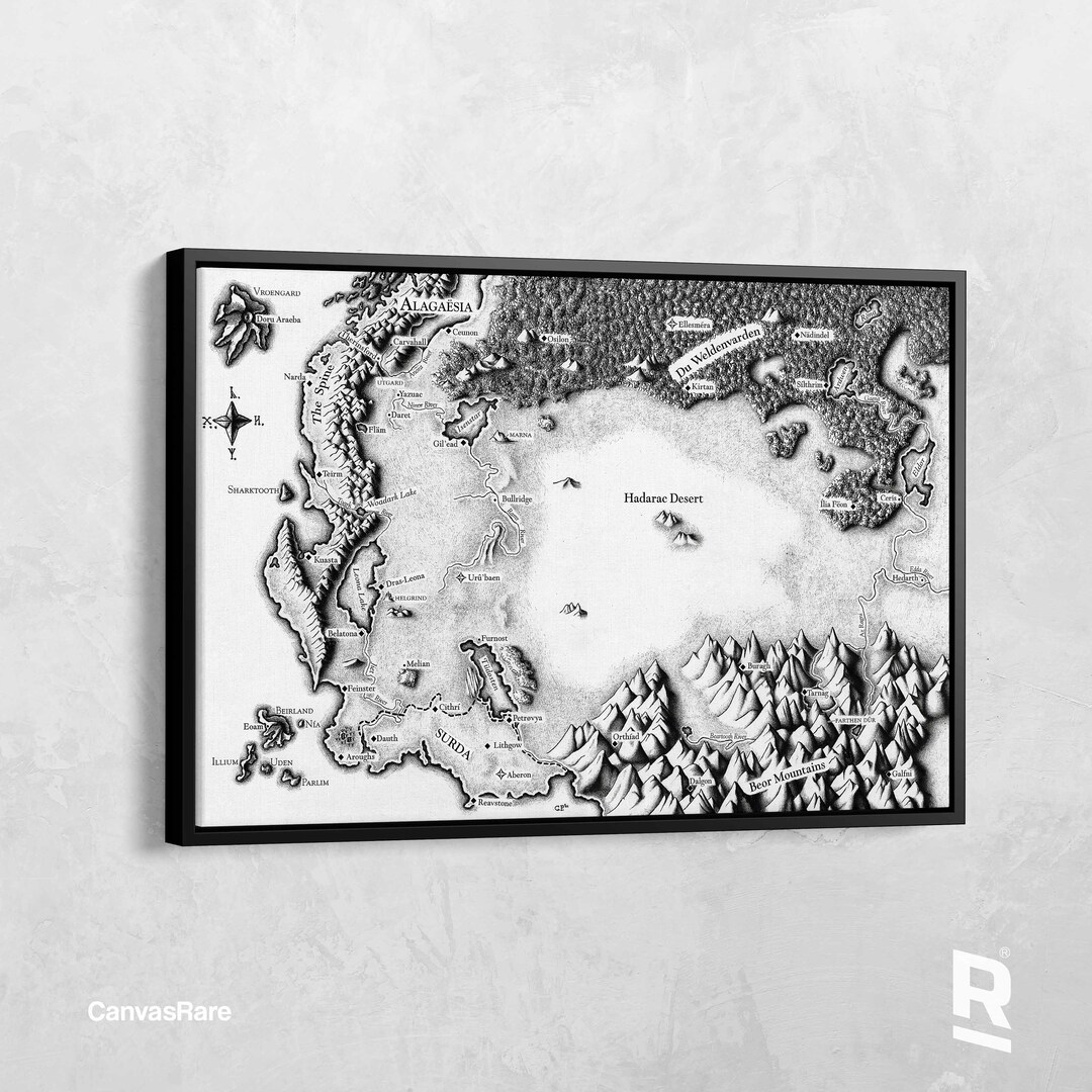 Alagaesia Map Canvas Alagaesia eragon Map From the - Etsy