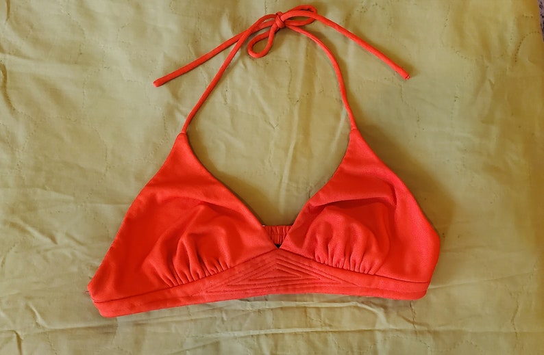 1970s Union Made Orange Bikini Retro Boho Two Piece Swimsuit Bathing ...