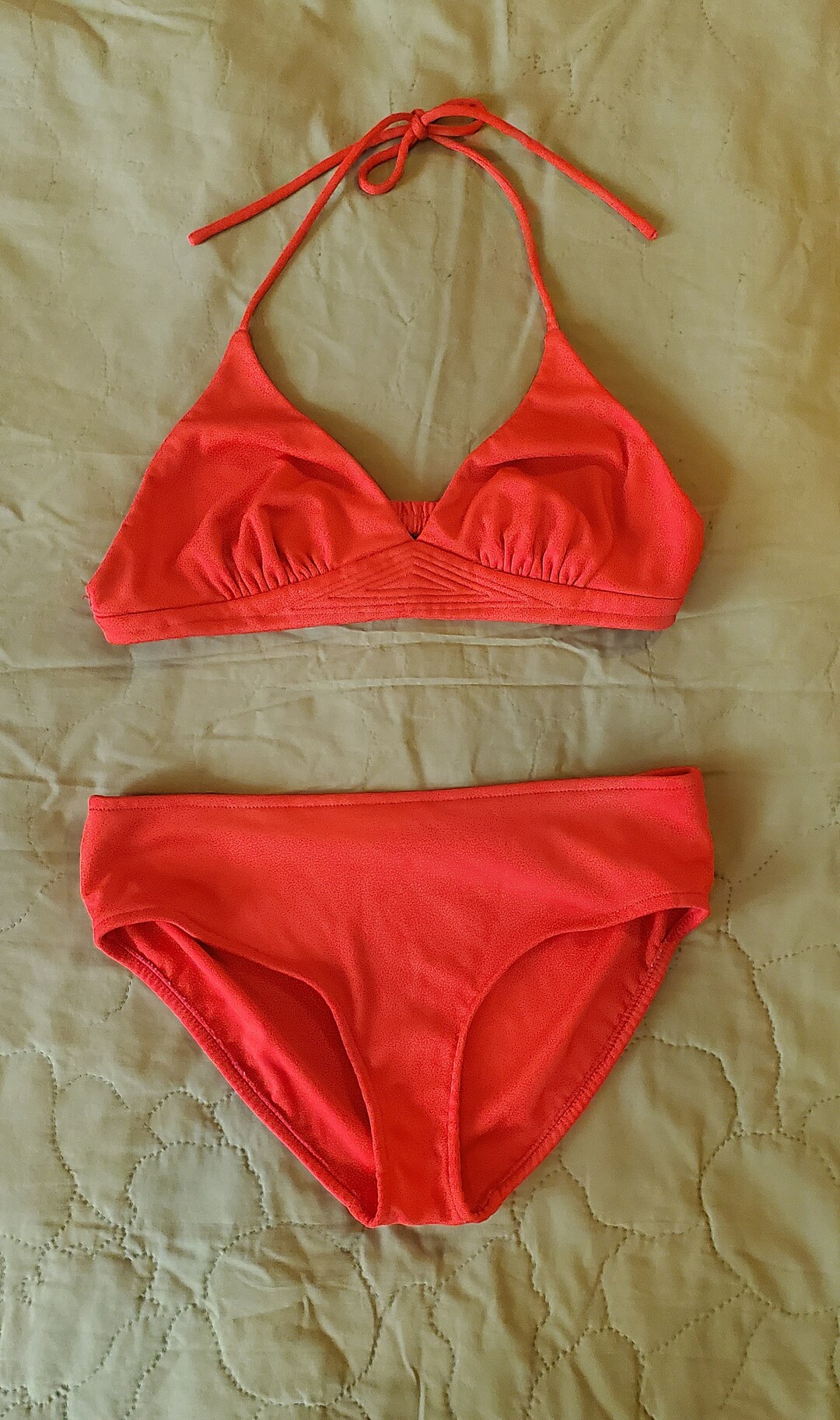 1970s Union Made Orange Bikini Retro Boho Two Piece Swimsuit Bathing ...