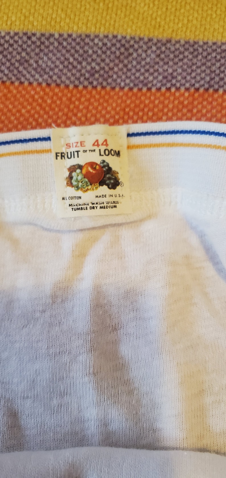 Vintage Fruit of the Loom Mens Briefs Underwear Made in USA Cotton Size ...