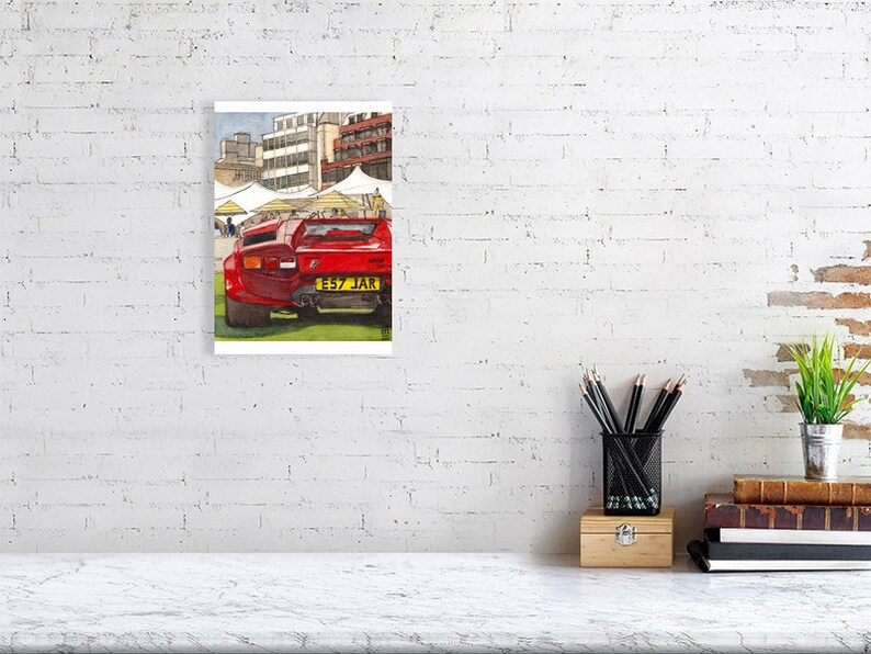 Lamborghini Countach Lp5000 Qv Print of Watercolour Painting - Etsy