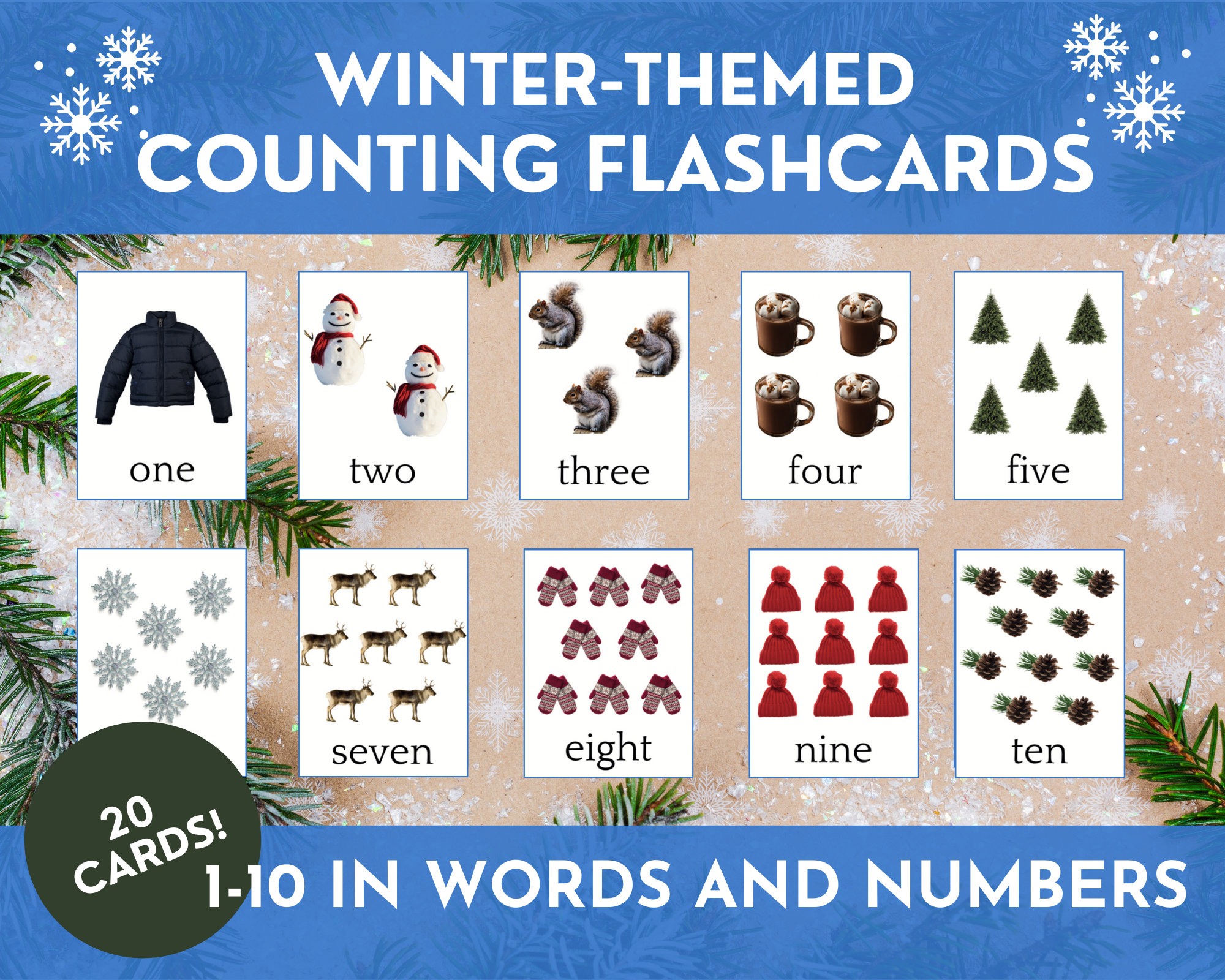 Printable Winter Flashcards Montessori Real Image Flashcards - Etsy