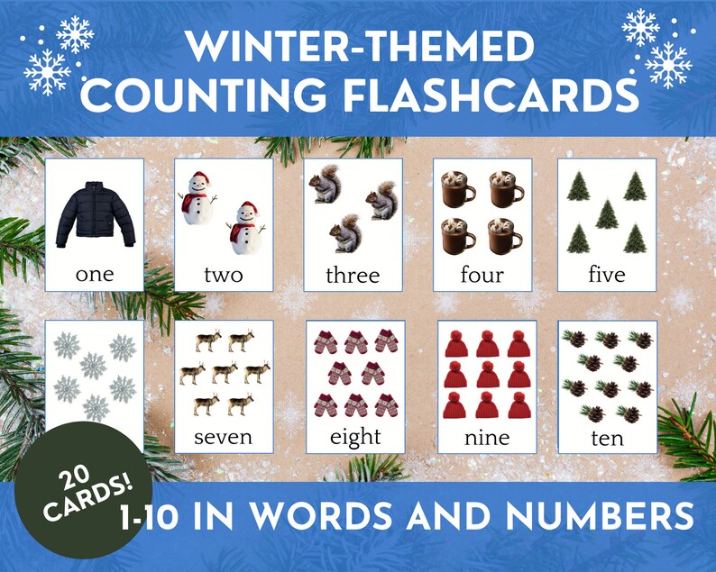 Printable Winter Flashcards Montessori Real Image Flashcards Winter ...