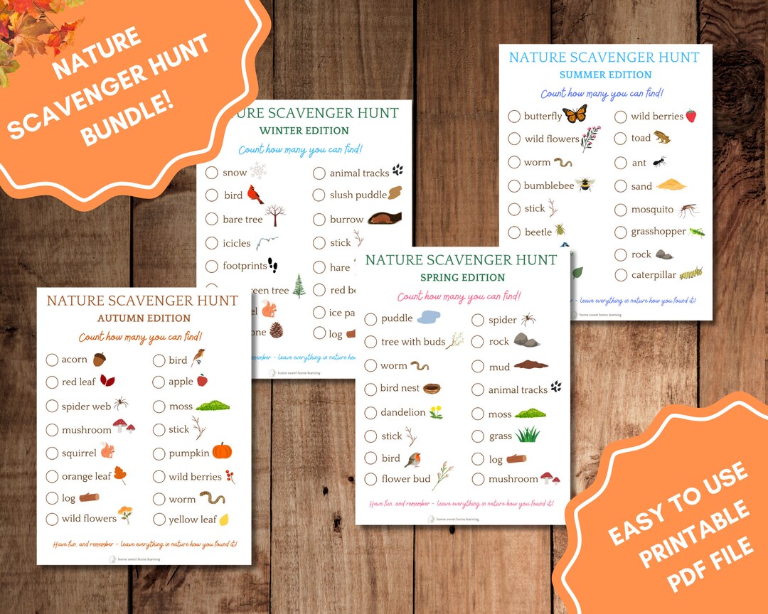 Nature Scavenger Hunt Bundle: All Seasons Activity (PDF) - Etsy