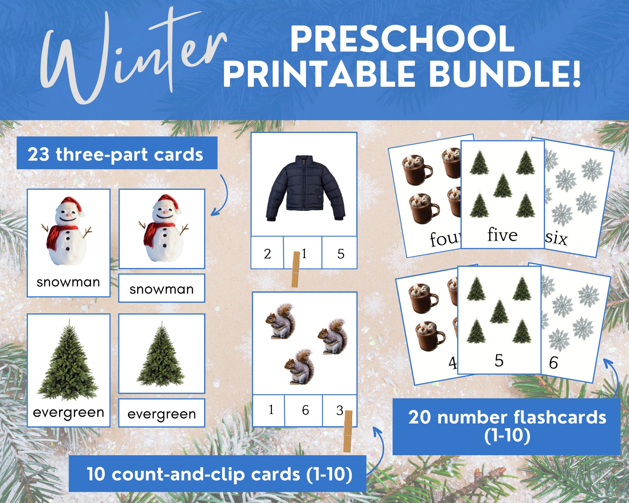 Printable Winter Homeschool Bundle Preschool Montessori Winter ...