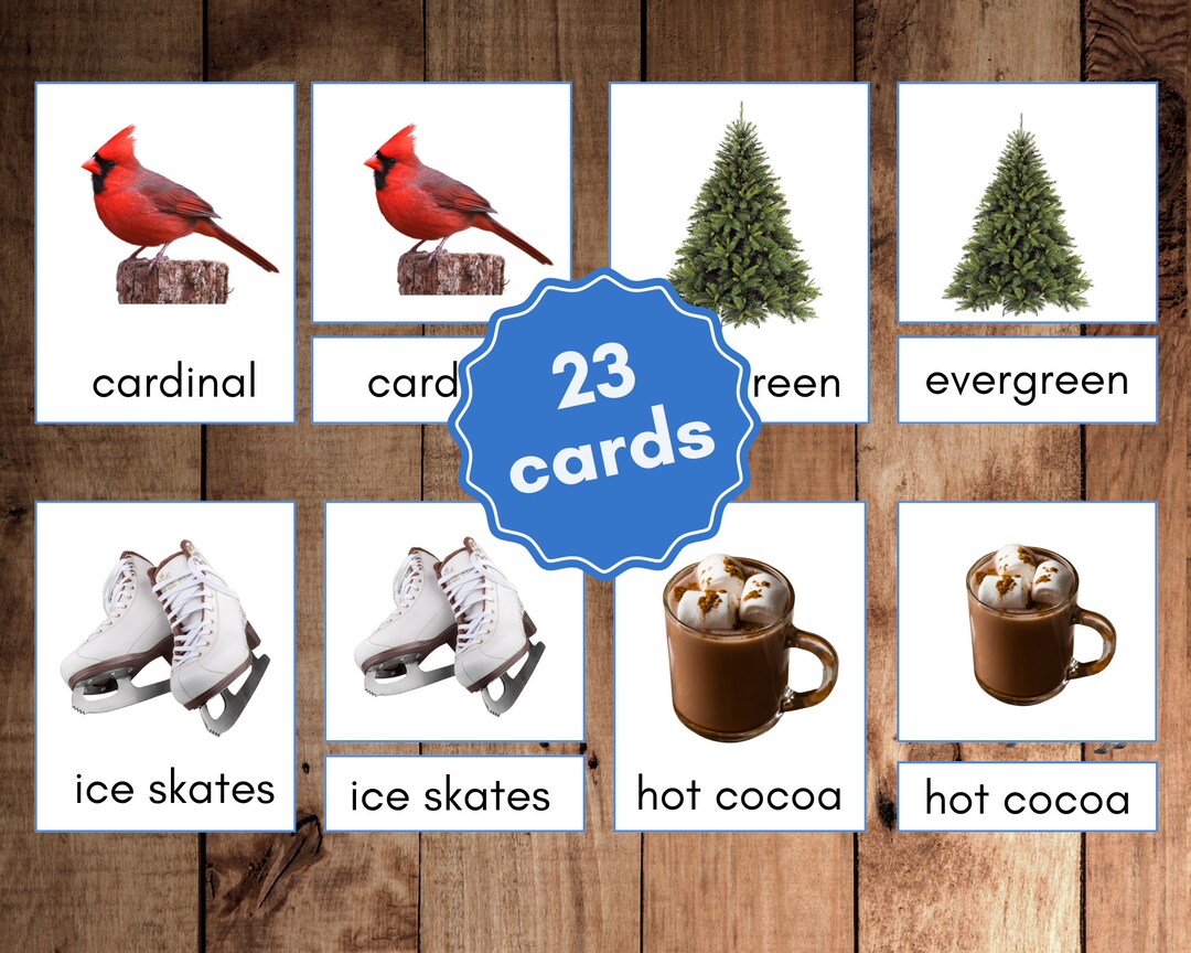 Winter Three-part Cards: Montessori Flashcards for Toddlers (digital ...