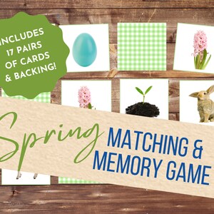 Printable Spring Matching Game Spring Memory Game Real Images ...