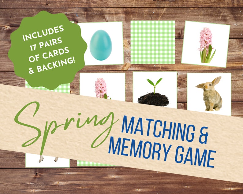 Printable Spring Matching Game Spring Memory Game Real Images ...