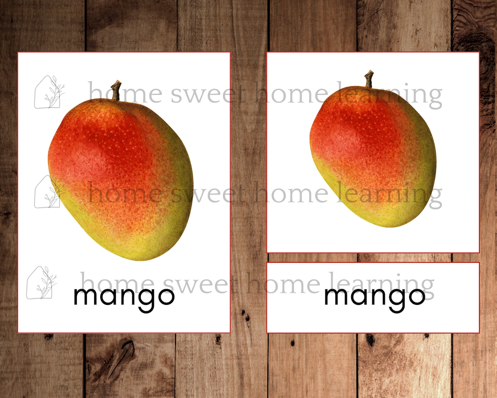 Printable Three-part Cards Fruit Real Pictures Montessori Nomenclature ...