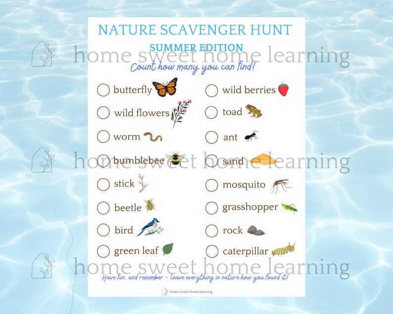 Nature Scavenger Hunt Printable for Toddlers and Kids Autumn Scavenger ...