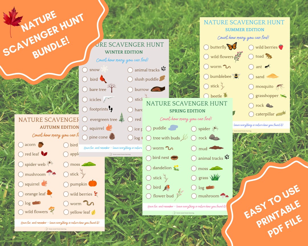 Printable Nature Scavenger Hunt Fall Preschool Scavenger Hunt - Etsy