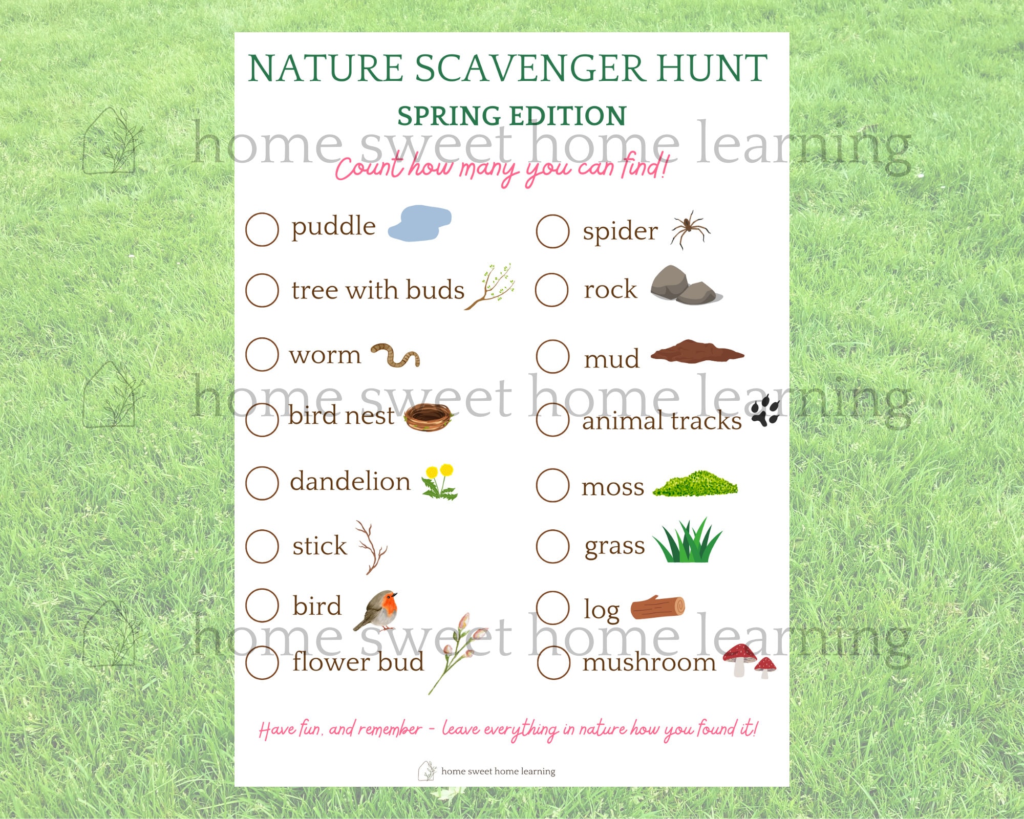 Nature Scavenger Hunt Printable for Toddlers and Kids Autumn Scavenger ...