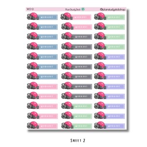 Workout Reminder Stickers | Vertical Planner Stickers | Decorative and ...