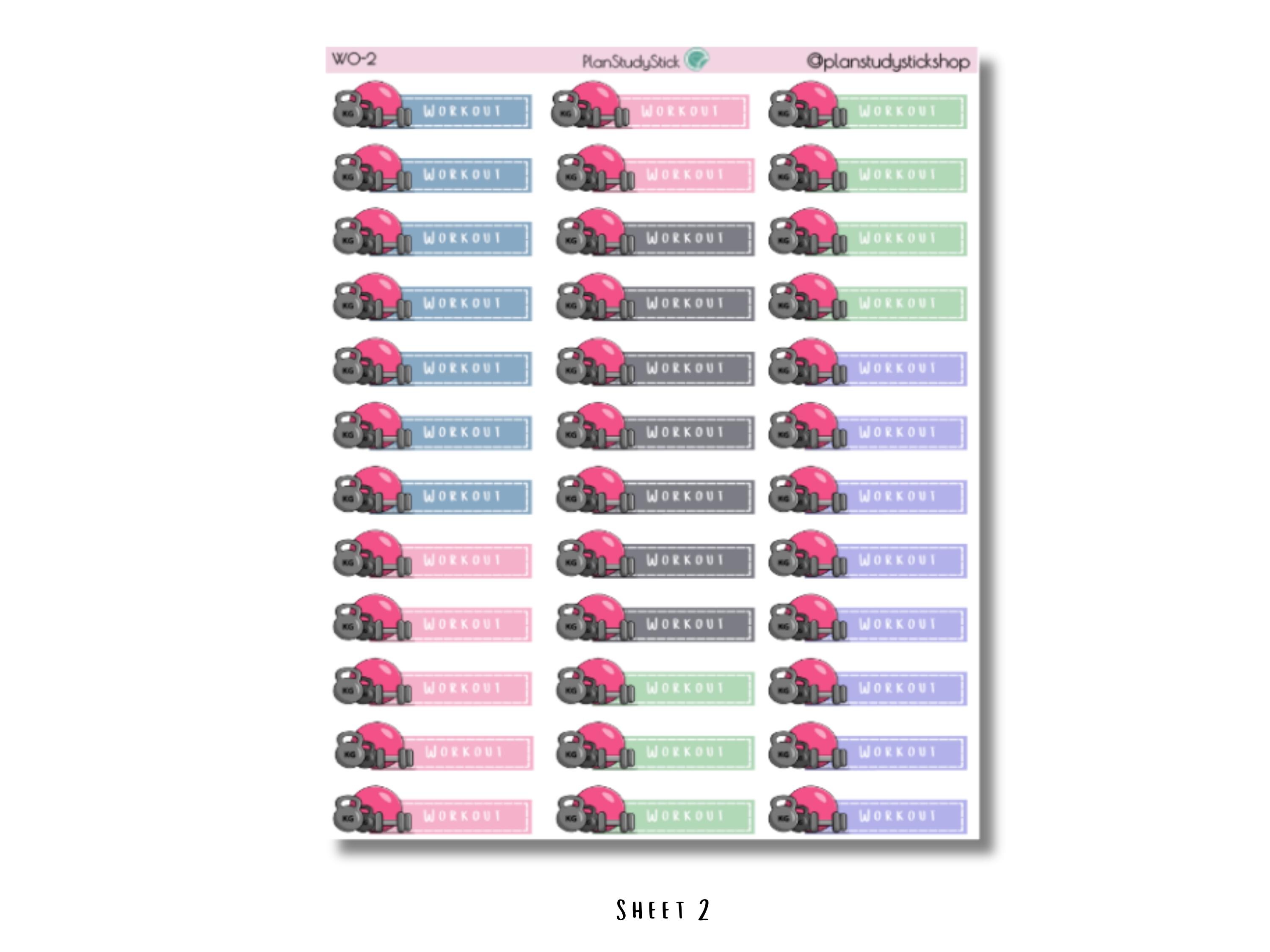 Workout Reminder Stickers | Vertical Planner Stickers | Decorative and ...