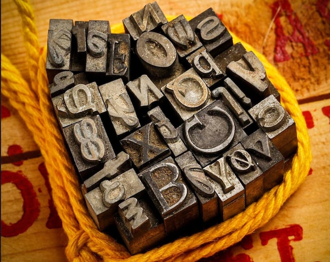 Complete Alphabet, Antique Letterpress Letter Blocks, Vintage Printer ...