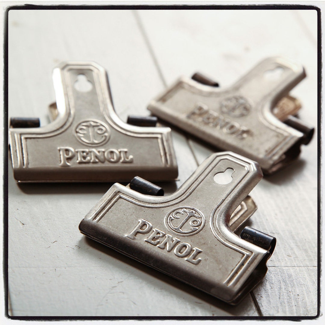 Penol Clipboard Clamps, Metal Clip, Vintage Mid Century Office Supply ...
