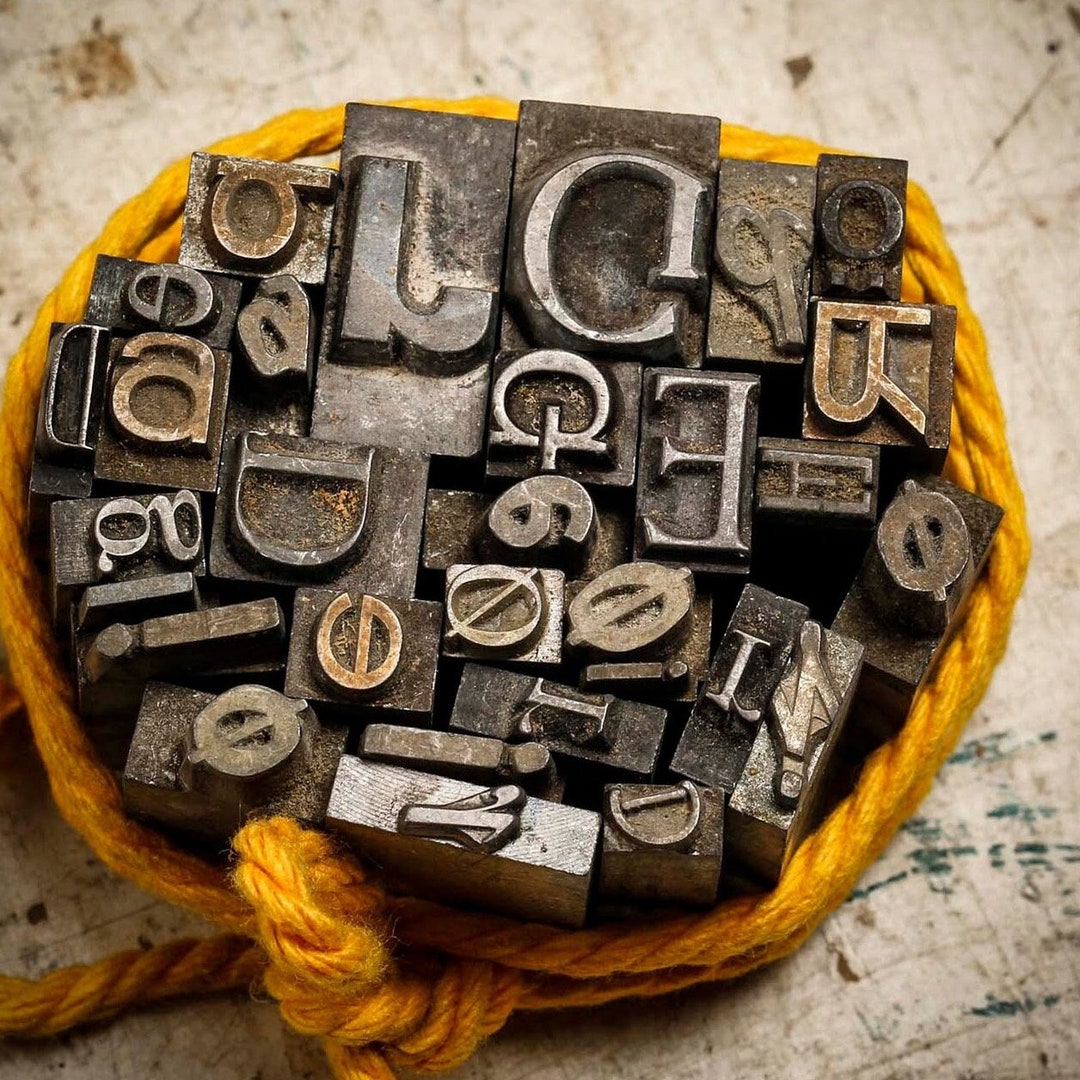 Set of ø,r,e,g,i,d Antique Letterpress Letter Blocks, Vintage Printer ...